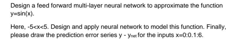 Solved Design a feed forward multi-layer neural network to | Chegg.com