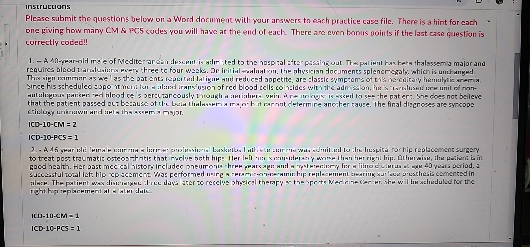 Solved Please submit the questions below on a Word document | Chegg.com