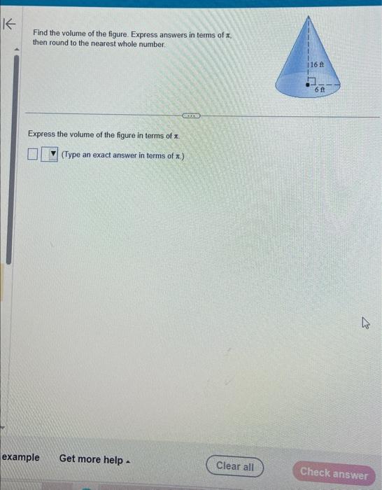 Solved Find the volume of the figure. Express answers in | Chegg.com