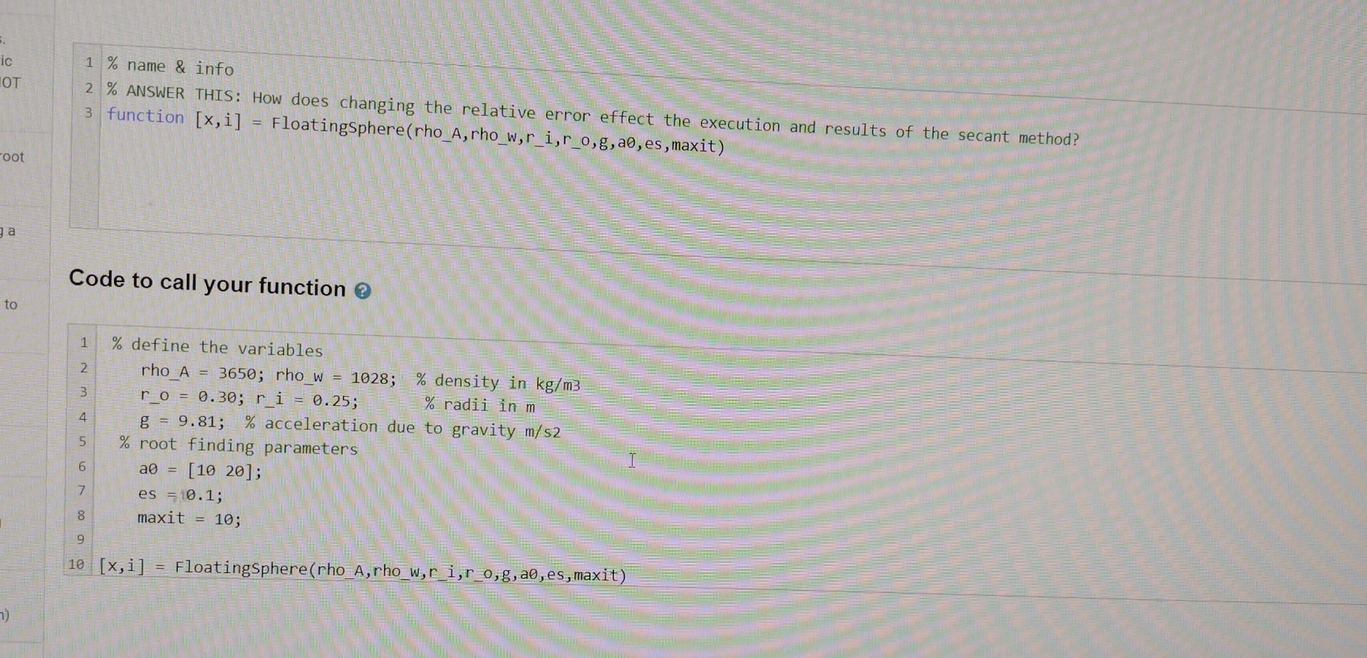 Solved 4.6.c Estimating the exposed portion of a floating | Chegg.com