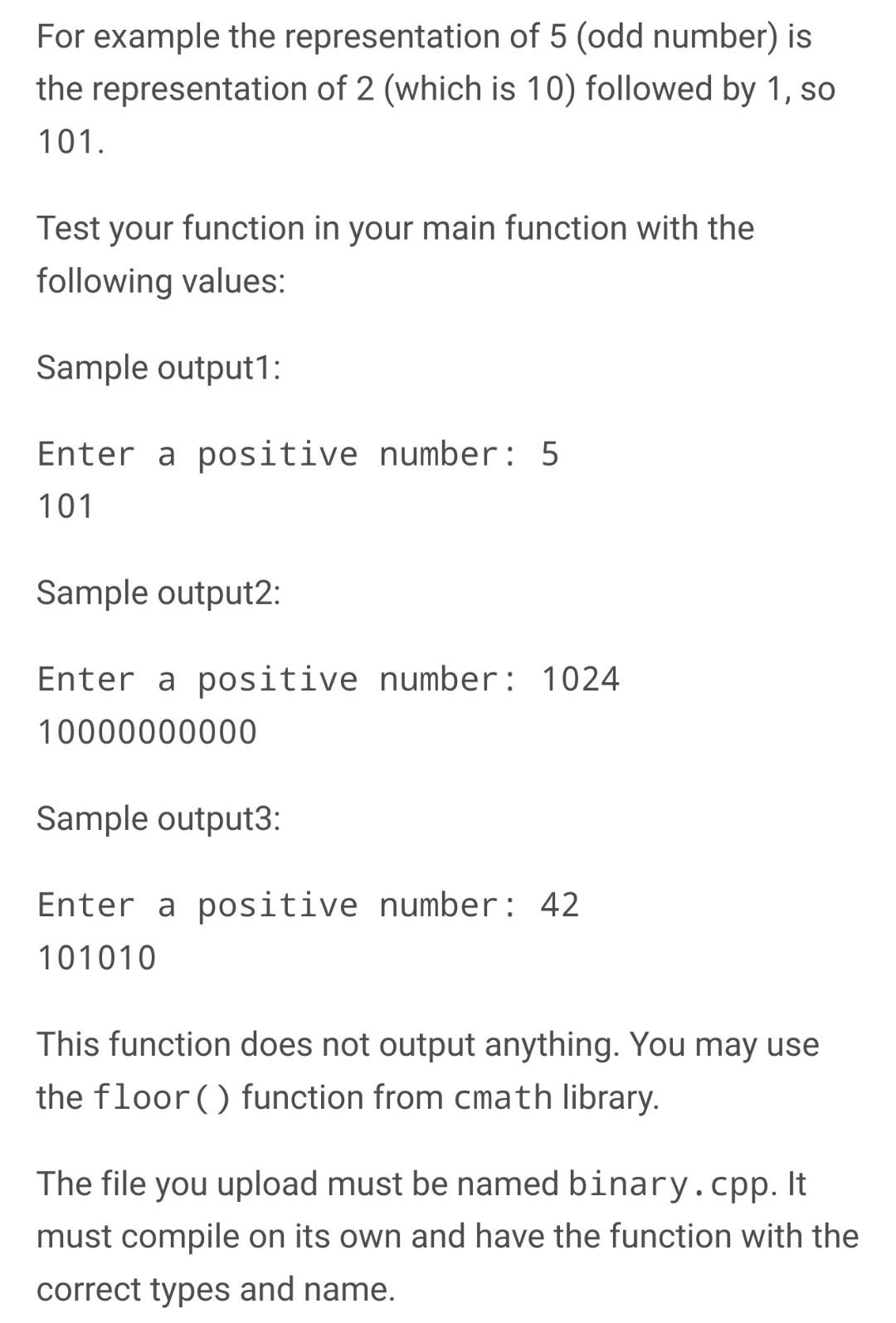 Solved Write a recursive function that takes an integer and | Chegg.com