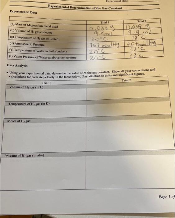Solved Chem 10, Section: Name: Prelab Assignment: | Chegg.com