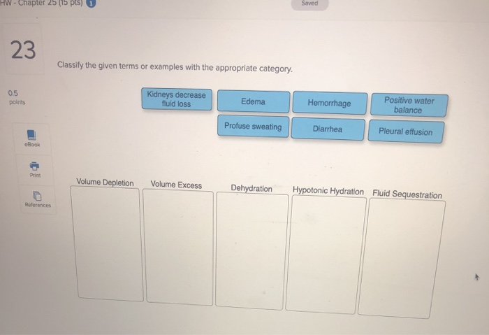 Solved Saved 30 Classify the given terms or examples with | Chegg.com