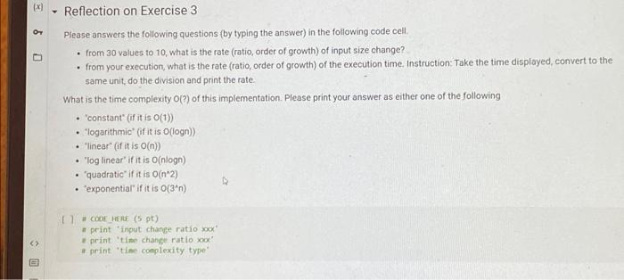 Solved Reflection on Exercise 3 Piease answers the following | Chegg.com