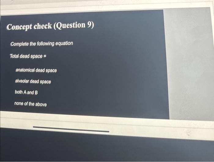Solved Concept check (Question 9) Complete the following | Chegg.com