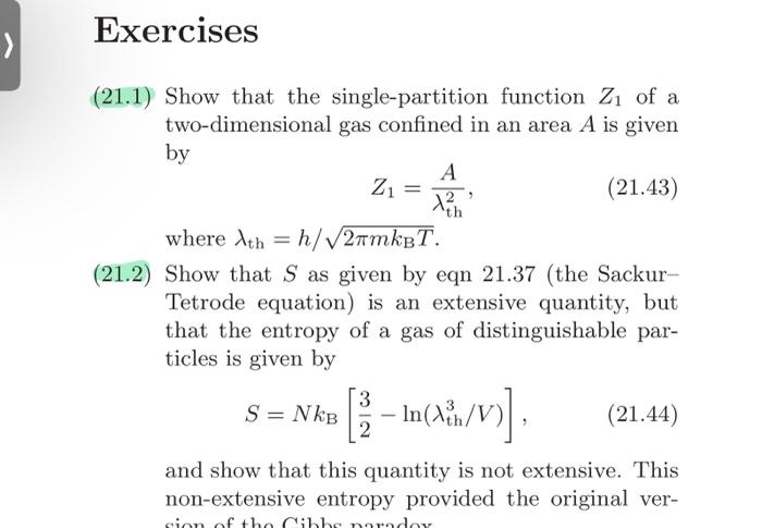 Solved Exercises (21.1) Show that the single-partition | Chegg.com