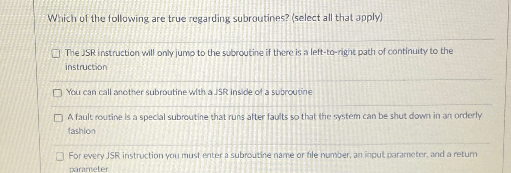 Solved Which of the following are true regarding | Chegg.com