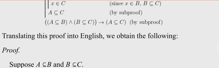 Solved Let A, B, C be sets. (a) Construct a Fitch proof of | Chegg.com