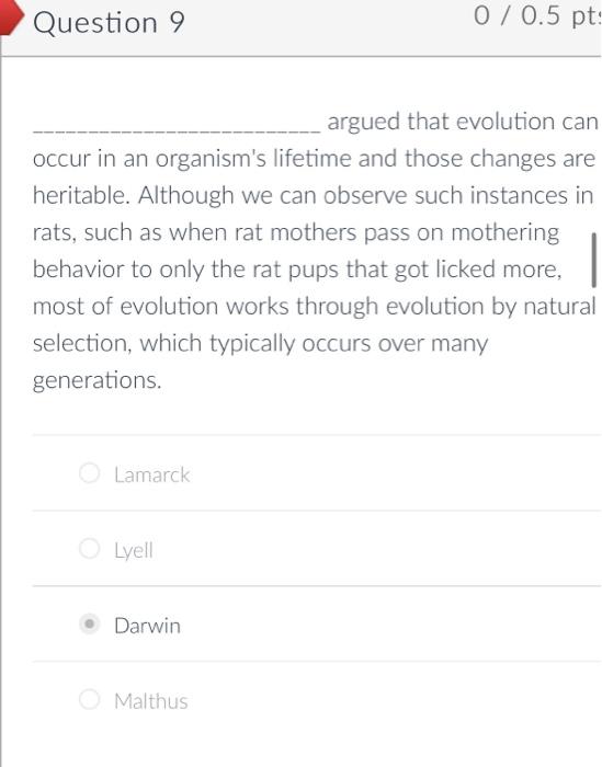 Question 6 0 / 0.5 Evolution by natural selection is | Chegg.com
