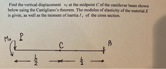 Solved Find the vertical displacement vc at the midpoint C | Chegg.com