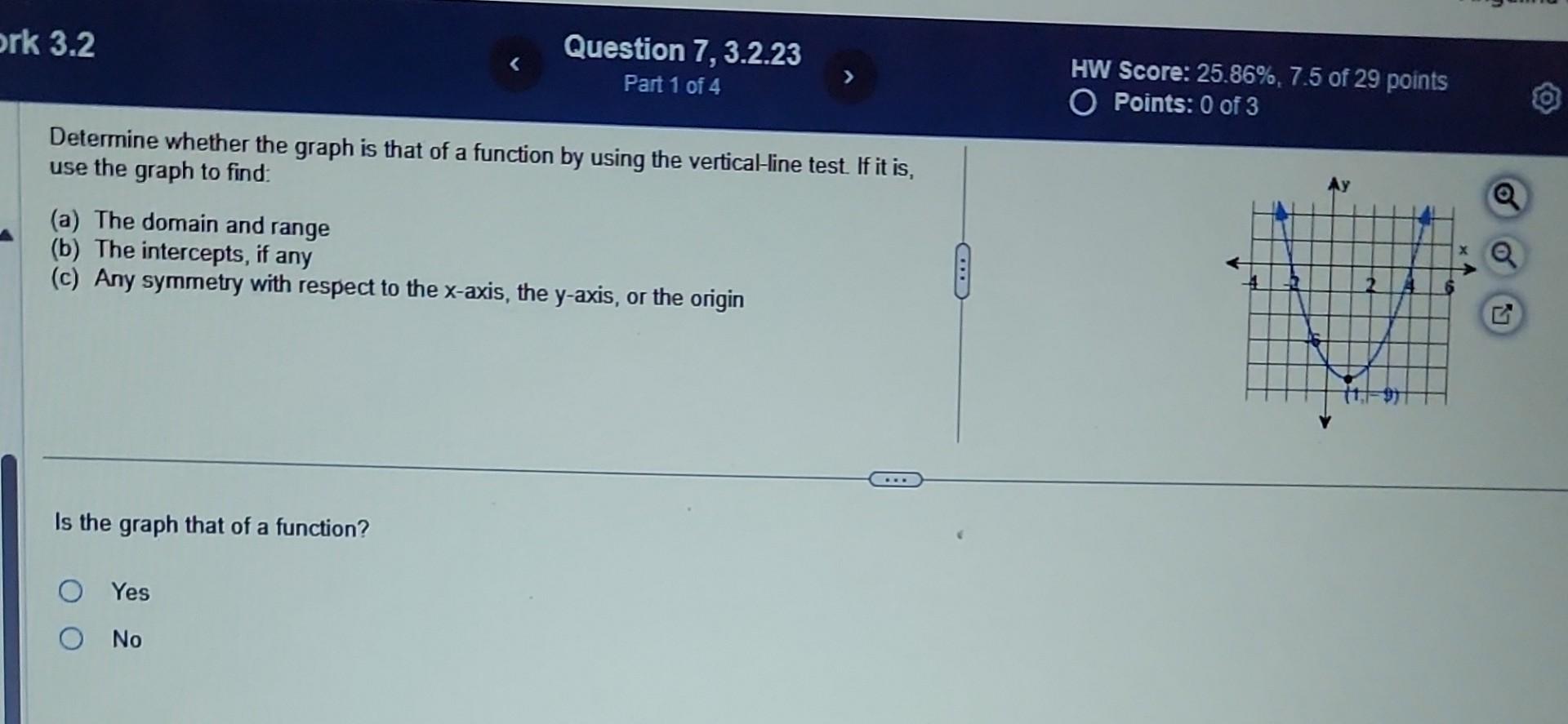 Solved Determine whether the graph is that of a function by | Chegg.com