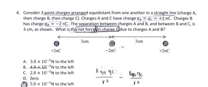 Solved Consider 3 point charges arranged equidistant from | Chegg.com