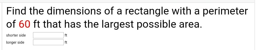 Solved Find the dimensions of a rectangle with a perimeter | Chegg.com