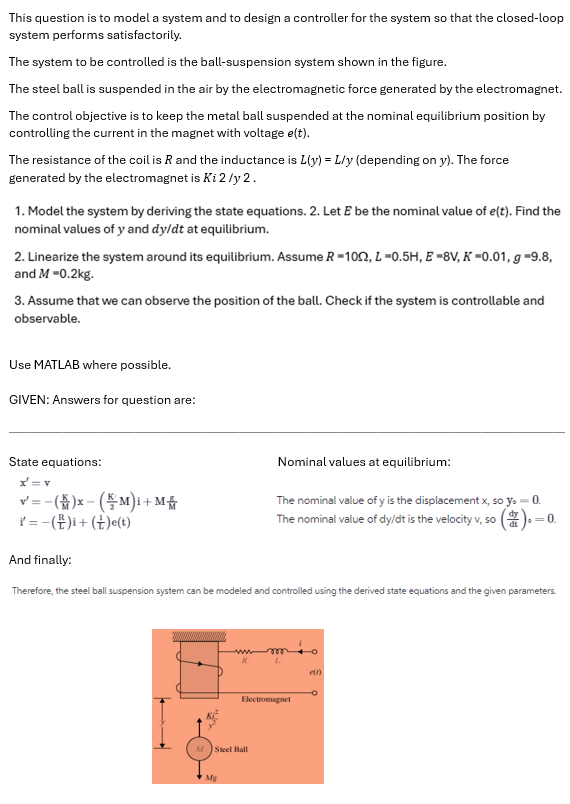 Control systems please solve. | Chegg.com