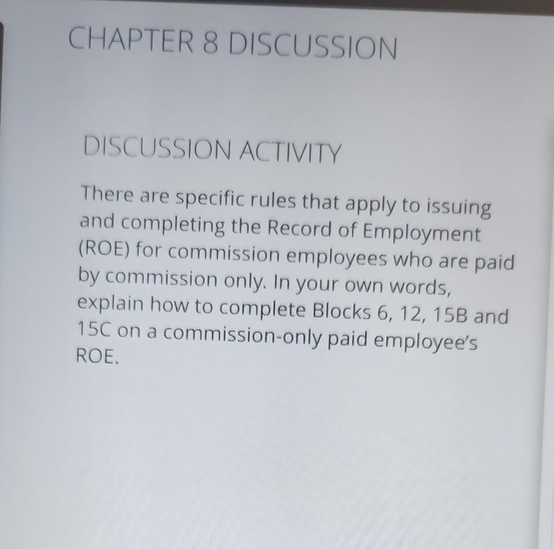 Solved DISCUSSION ACTIVITY There are specific rules that | Chegg.com