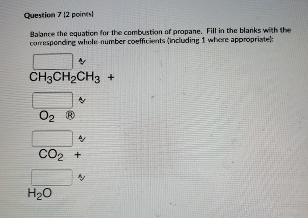 Solved Question 7 (2 points) Balance the equation for the | Chegg.com