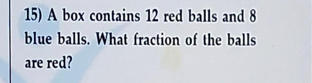 Solved A box contains 12 ﻿red balls and 8 ﻿blue balls. What | Chegg.com