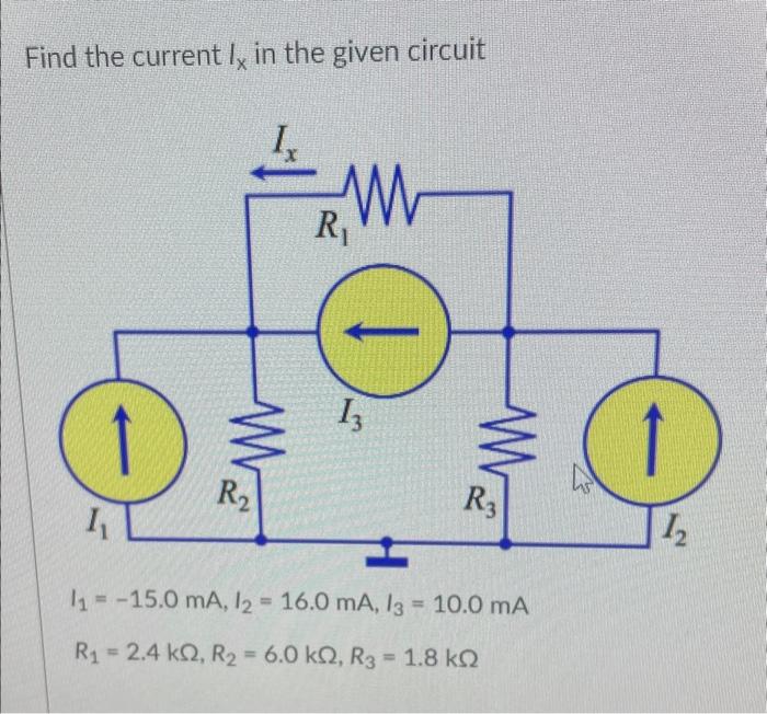 Solved Find the current Ix in the given circuit I1=−10.0 | Chegg.com