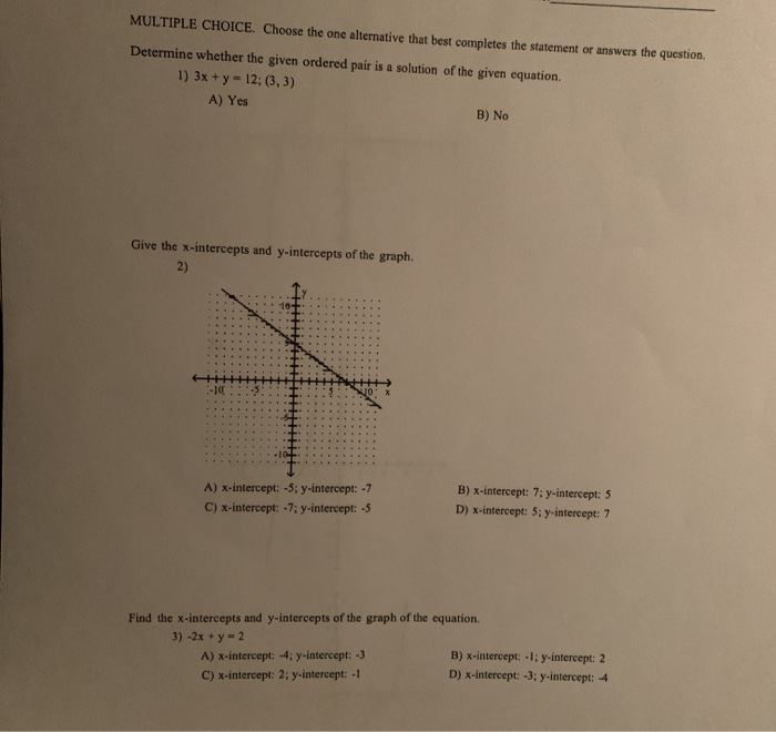 Solved MULTIPLE CHOICE. Choose the one alternative that best | Chegg.com
