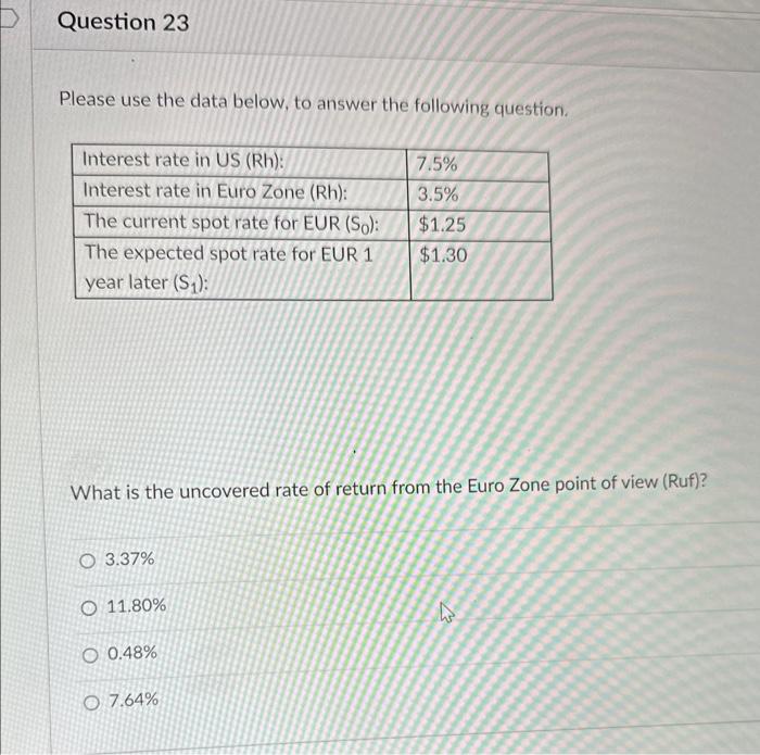 Solved Please use the data below, to answer the following | Chegg.com