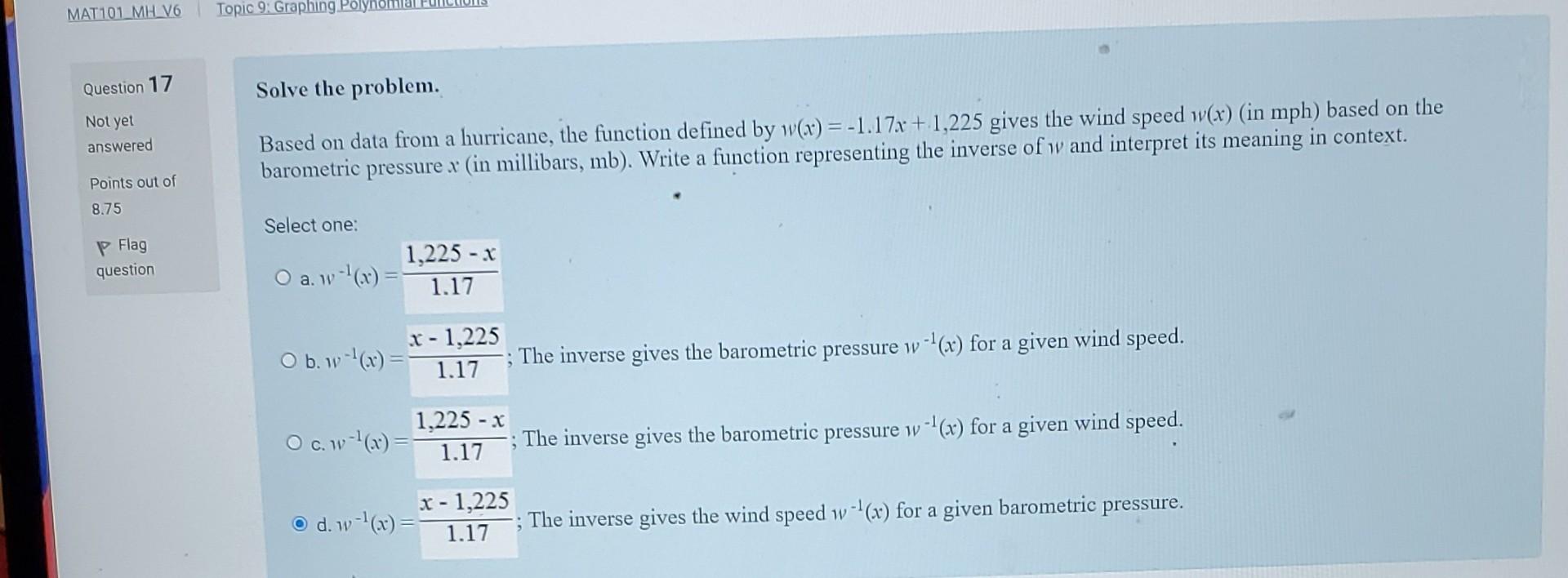 Solved MAT101 MH V6 Topic 9: Graphing Polyno Question 17 | Chegg.com