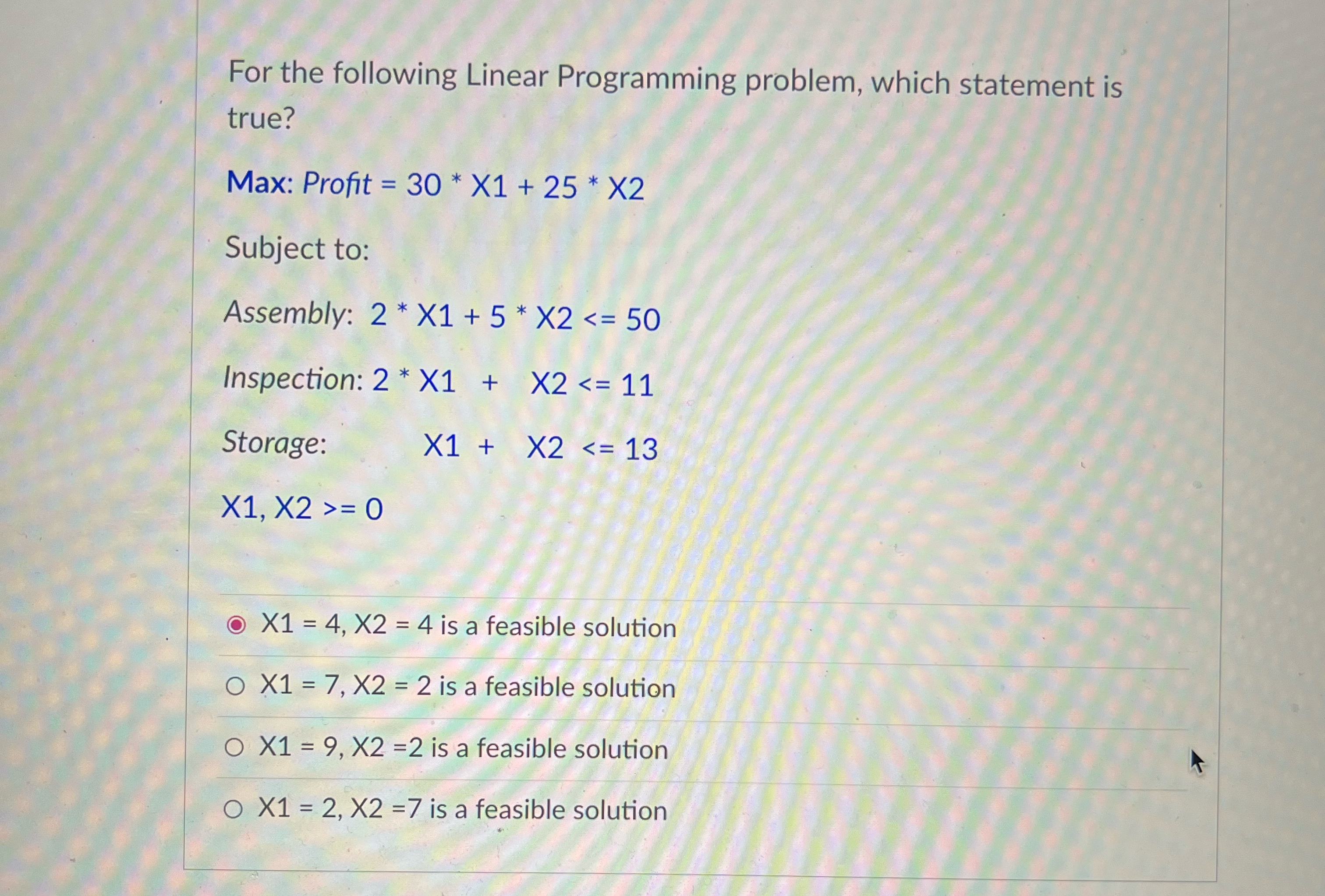 Solved For the following Linear Programming problem, which | Chegg.com