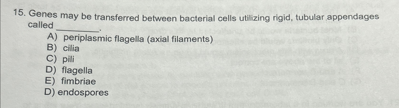 Solved Genes may be transferred between bacterial cells | Chegg.com