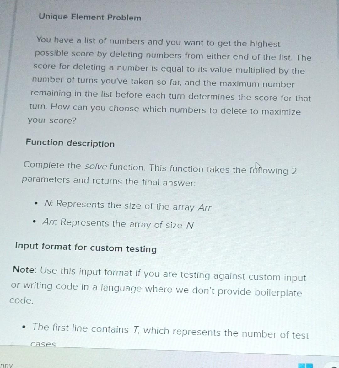 Solved - The first line contains T, which represents the | Chegg.com