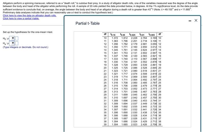 Solved Alligators perform a spinning maneuver, referred to | Chegg.com