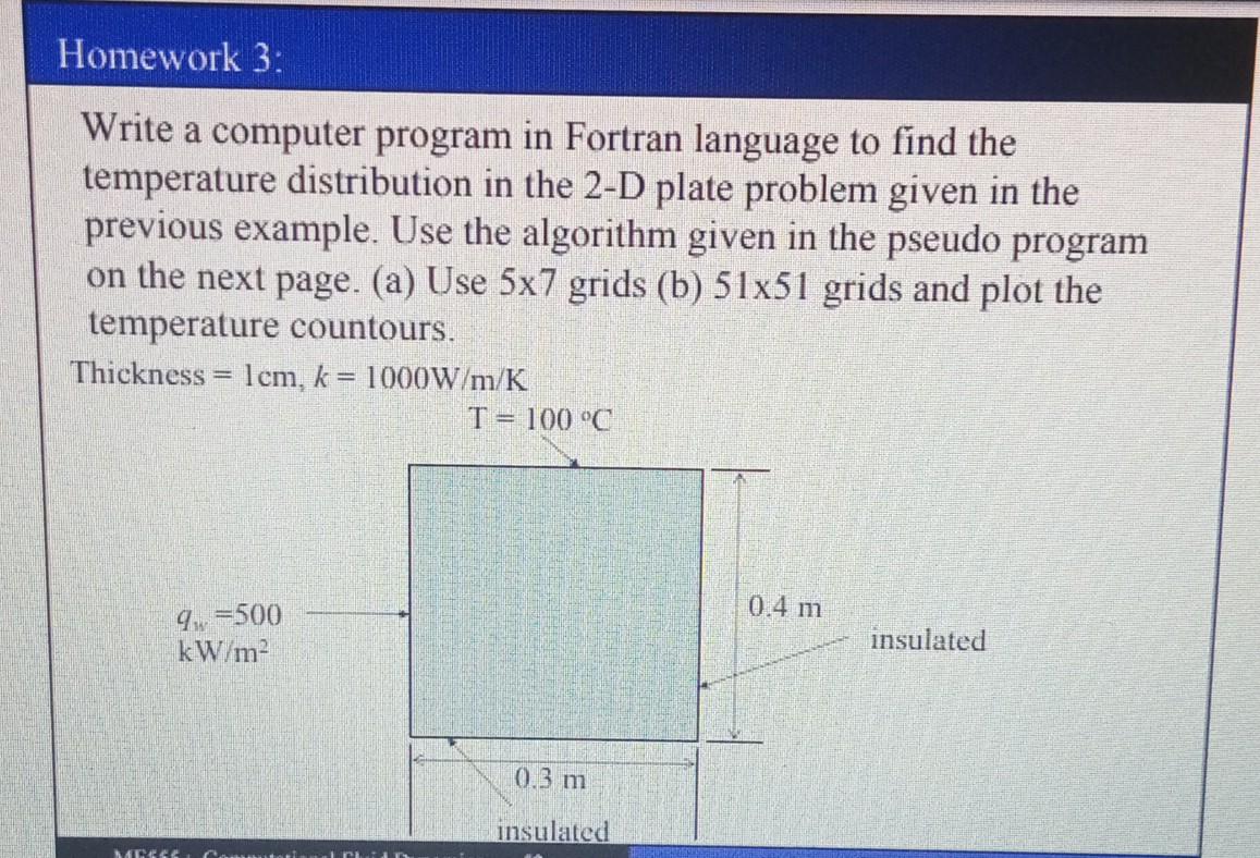 Solved Write A Computer Program In Fortran Language To Find
