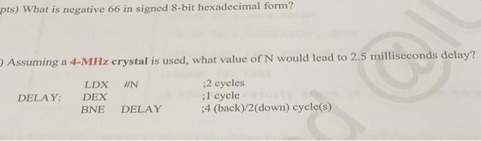 Solved pts) What is negative 66 in signed 8 -bit hexadecimal | Chegg.com