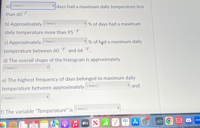 Solved The data is daily readings for maximum temperature in | Chegg.com
