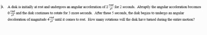 Solved 14. A disk is initially at rest and undergoes an | Chegg.com