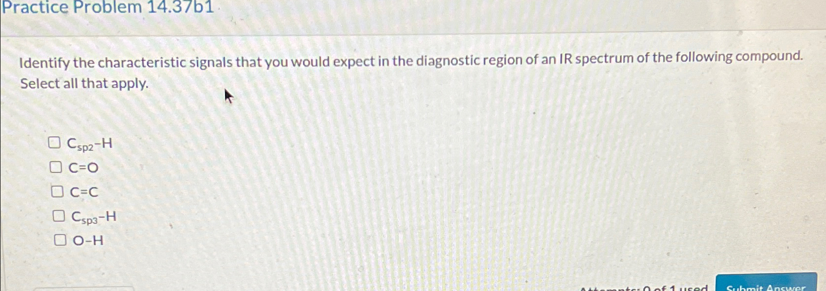 Solved Practice Problem 14.37b1Identify the characteristic | Chegg.com