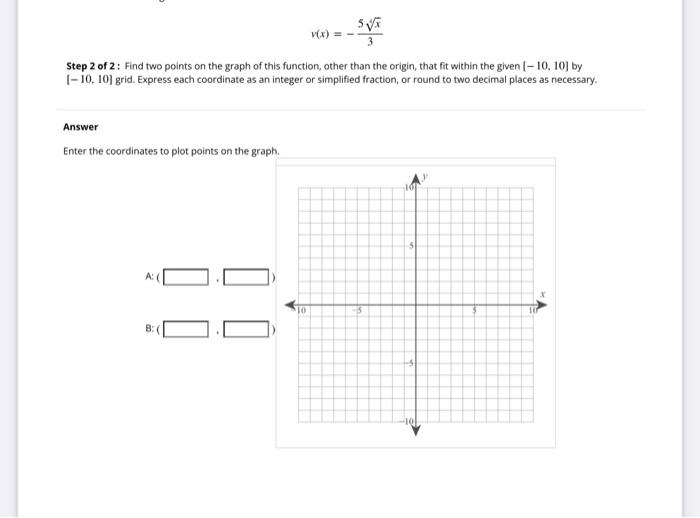 Solved v(x)=−354x Step 2 of 2: Find two points on the graph | Chegg.com