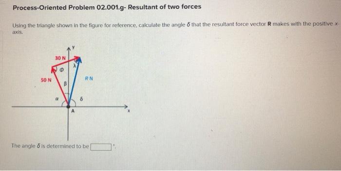 Process-Oriented Problem 02.001.g. Resultant of two | Chegg.com