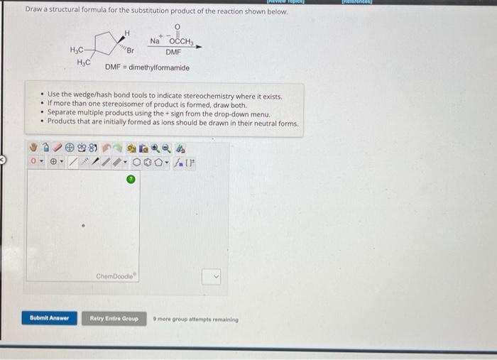 Solved Draw a structural formula for the substitution | Chegg.com