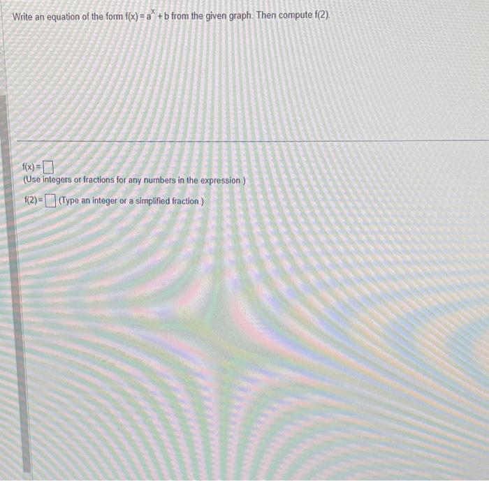 Solved Write an equation of the form f(x)=ax+b from the | Chegg.com