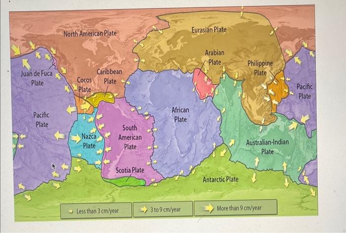 Solved North American Plate Eurasian Plate Arabian | Chegg.com