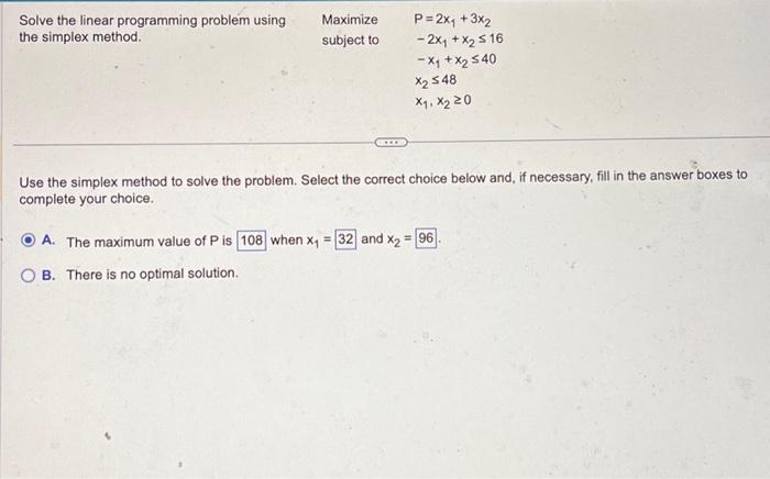 Solved Solve the linear programming problem using the | Chegg.com