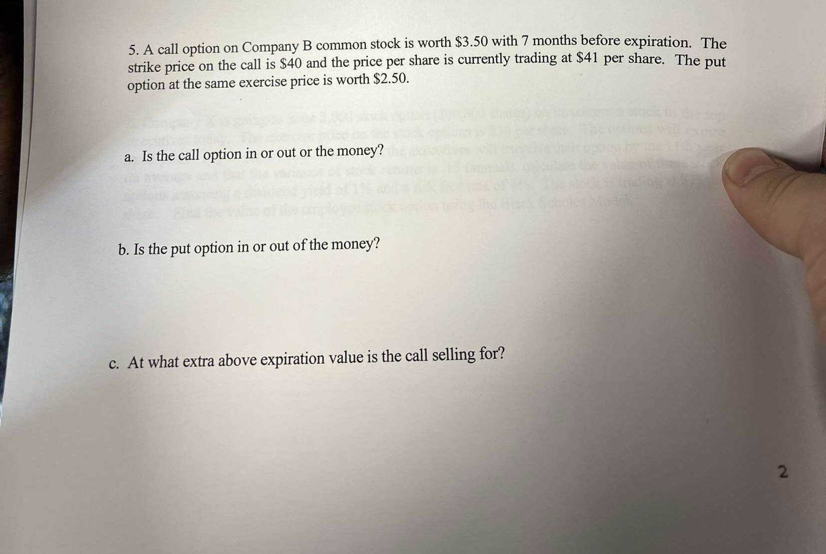 Solved d. ﻿At what extra above expiration value is the put | Chegg.com