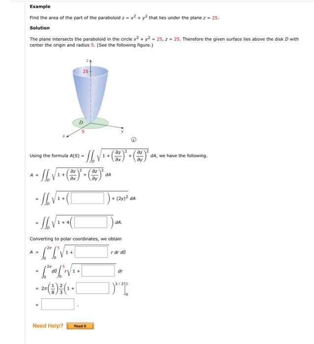 Find the area of the part of the paraboloid z=x2+y2 | Chegg.com