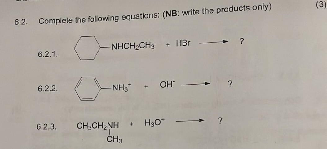 Solved 6.2. ﻿Complete the following equations: (NB: write | Chegg.com