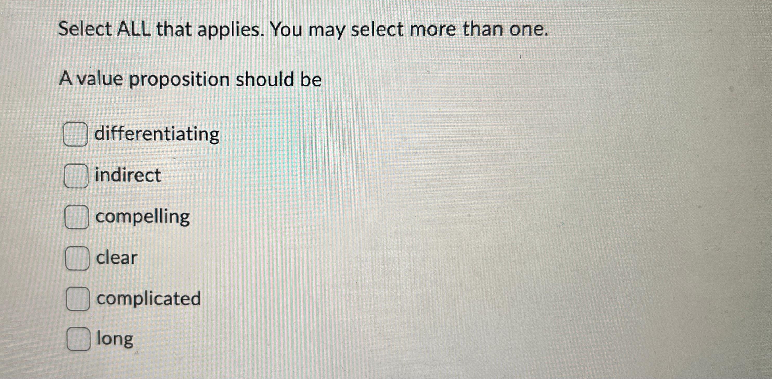 Solved Select ALL that applies. You may select more than | Chegg.com