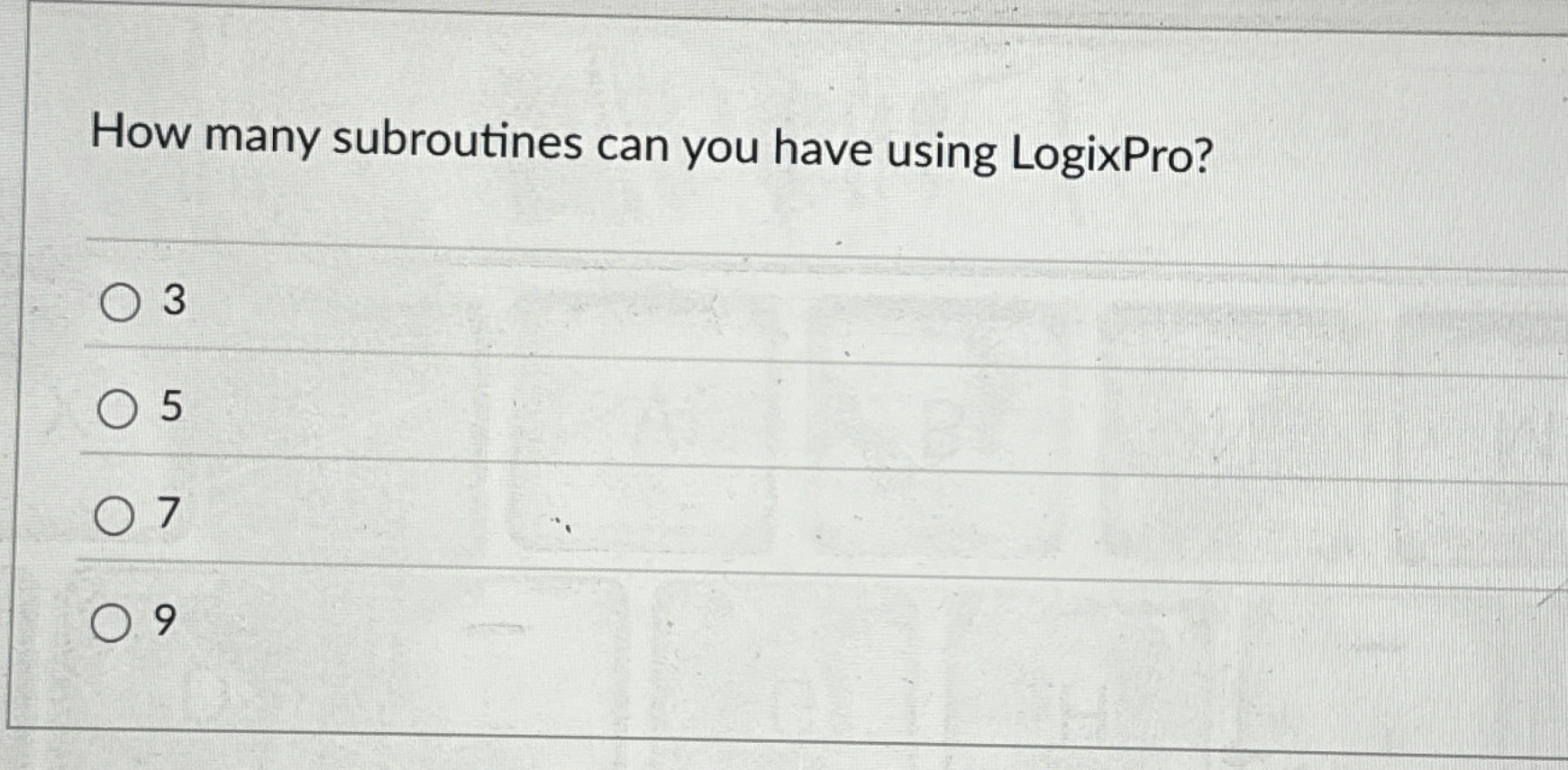 Solved How many subroutines can you have using LogixPro?3579 | Chegg.com