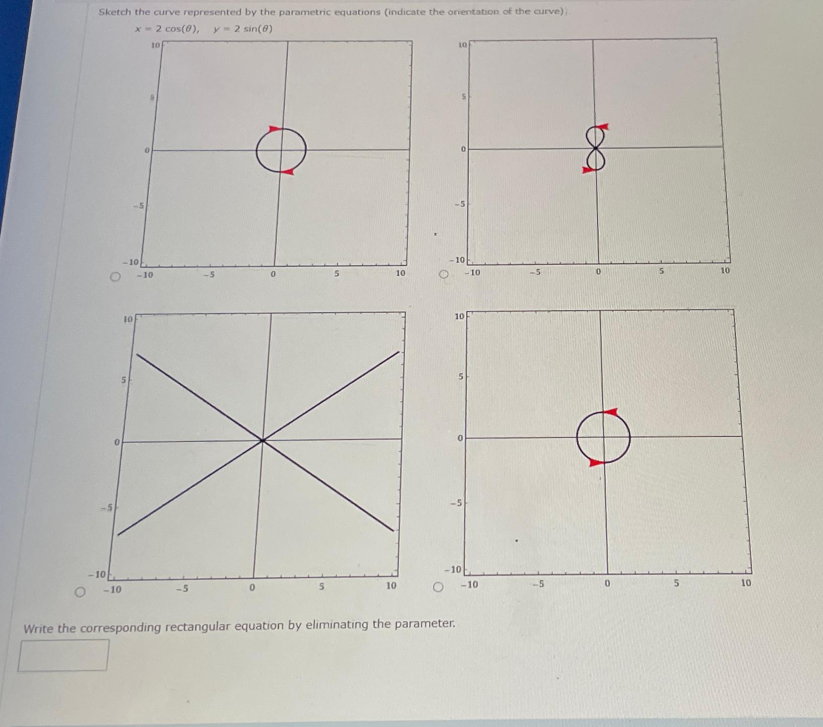 Solved Sketch the curve represented by the parametric | Chegg.com