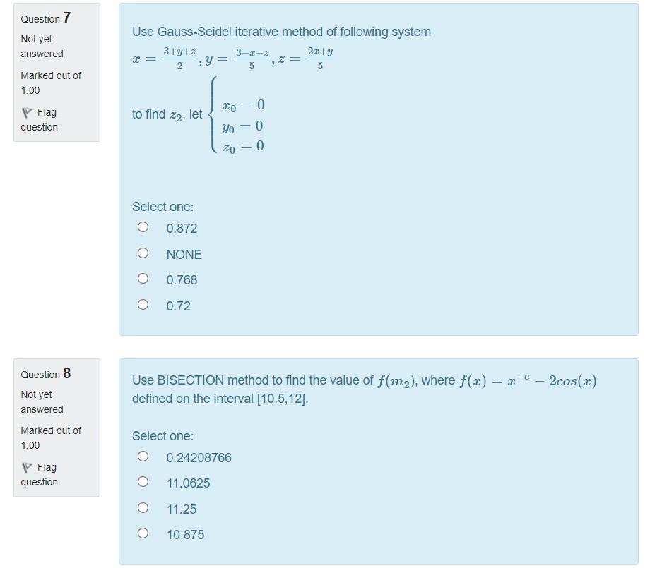 Solved Use Gauss-Seidel iterative method of following system | Chegg.com