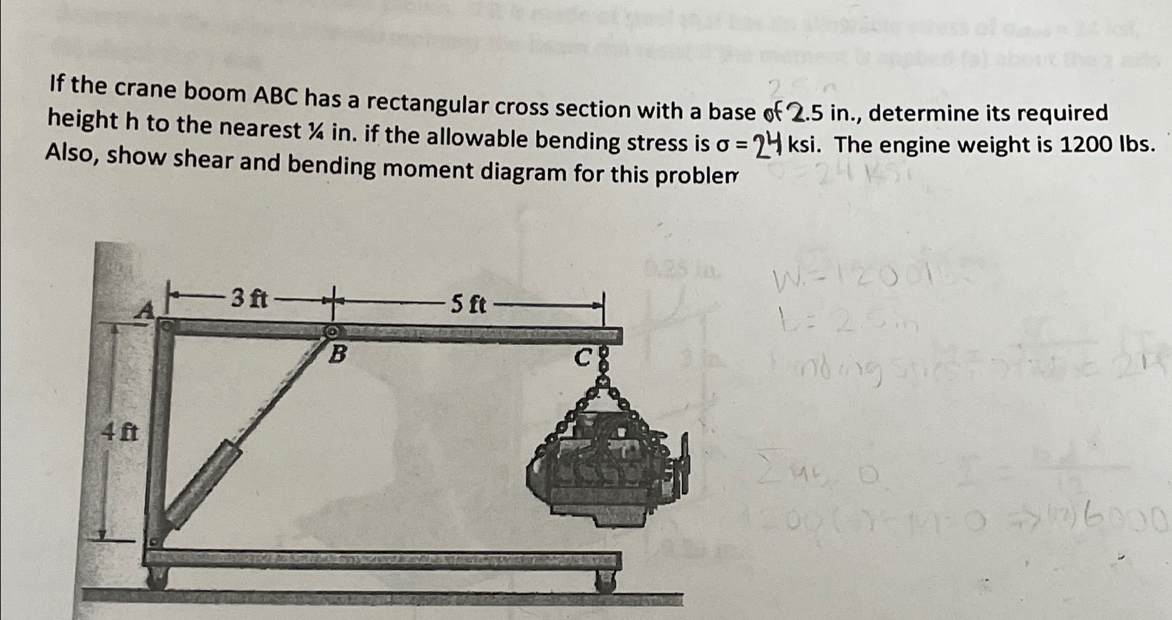 If the crane boom ABC has a rectangular cross section | Chegg.com