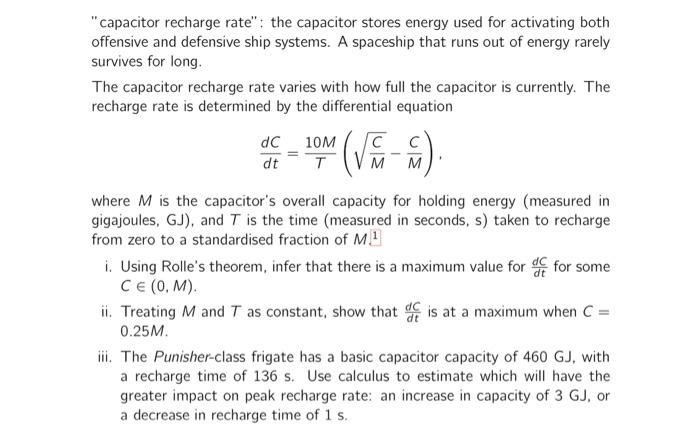 Solved "capacitor recharge rate": the capacitor stores | Chegg.com