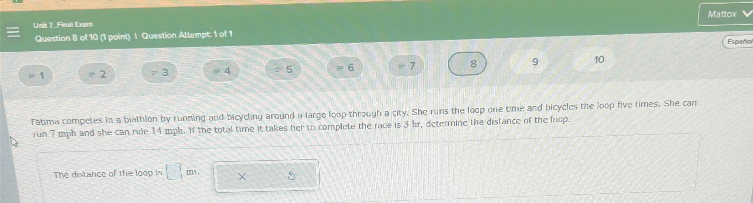 Solved Unit 7_Final ExamQuestion 8 ﻿of 10 (i) ﻿point) 1 | Chegg.com